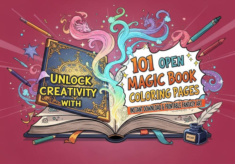 Unlock Creativity with 101 Open Magic Book Coloring Pages – Instant Do ...