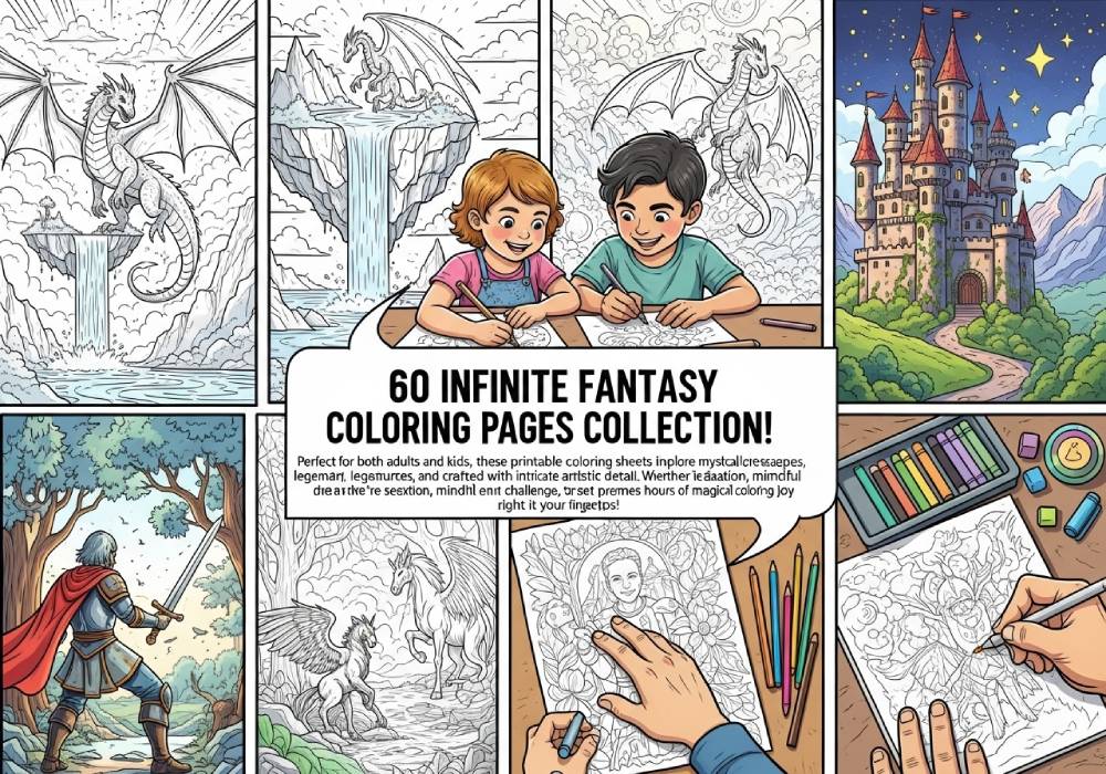 Embark on a Magical Journey with 60 Infinite Fantasy Coloring Pages ...