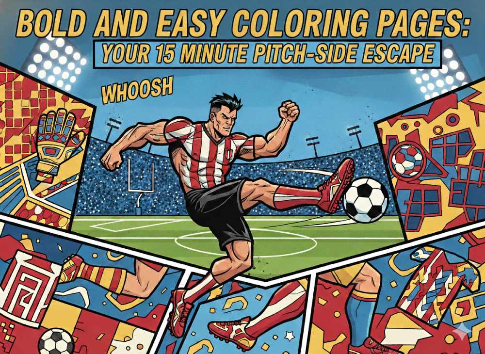 Bold and easy football coloring pages: Your 15 minute Pitch-side escap ...