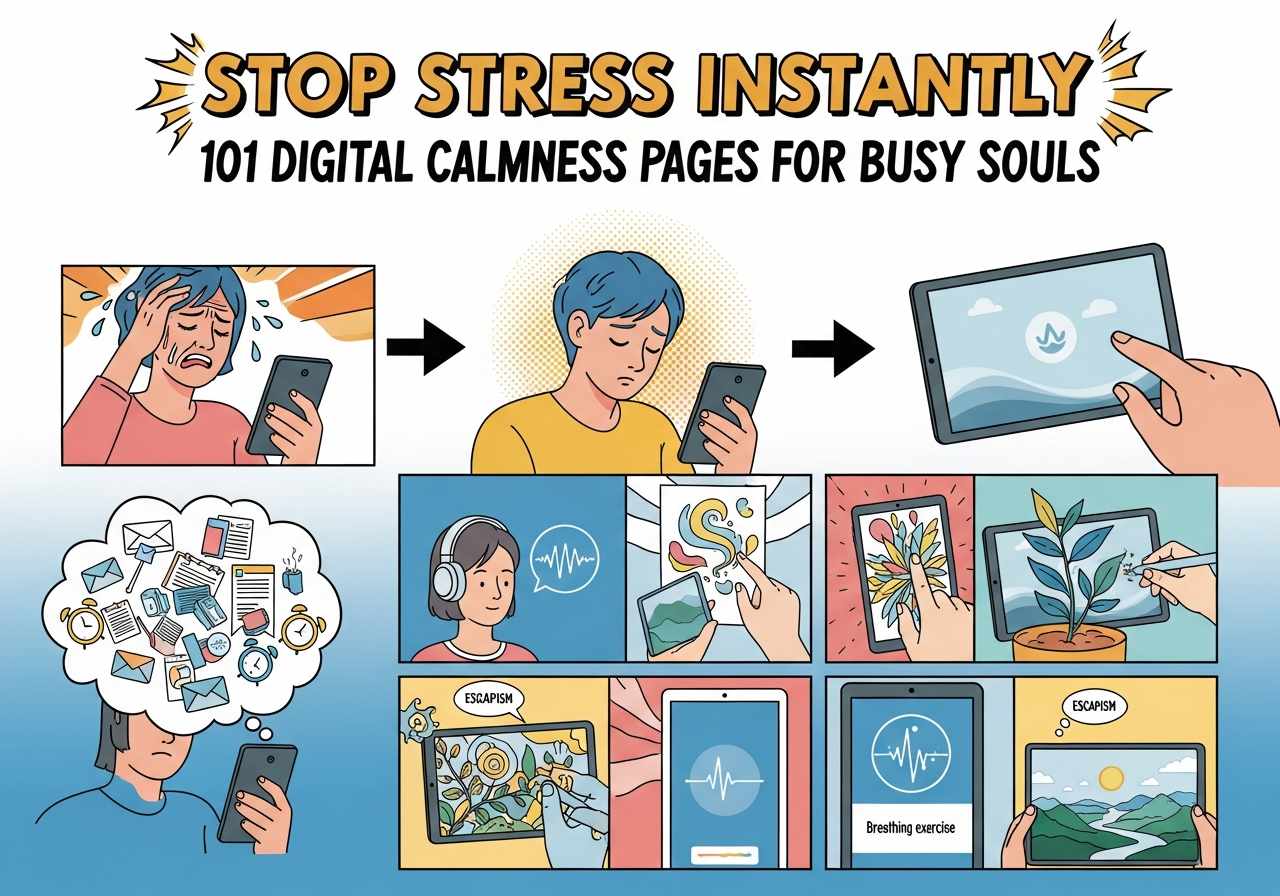 Stop Stress Instantly: 101 Digital Calmness Pages for Busy Souls ...