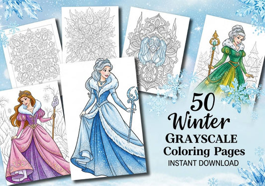 winter disney princess coloring pages