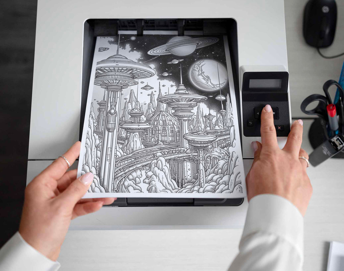 100 Outer Space Base Coloring Pages - Instant Download - Printable ...