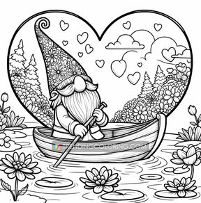 50 Valentine Gnome Coloring Pages - Instant Download - Printable ...