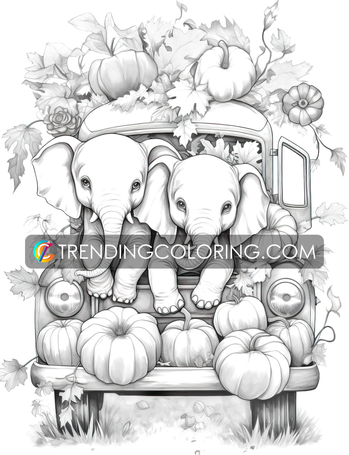 50 Autumn Critters Grayscale Coloring Pages - Instant Download - Print ...