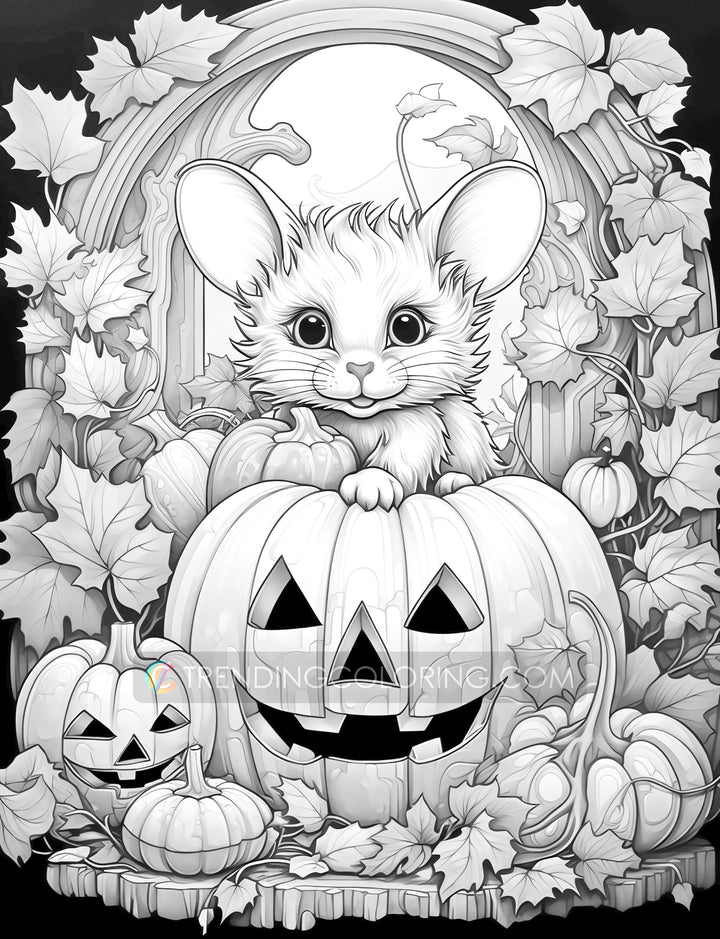 25 Autumn Animal Grayscale Coloring Pages - Instant Download - Printab ...