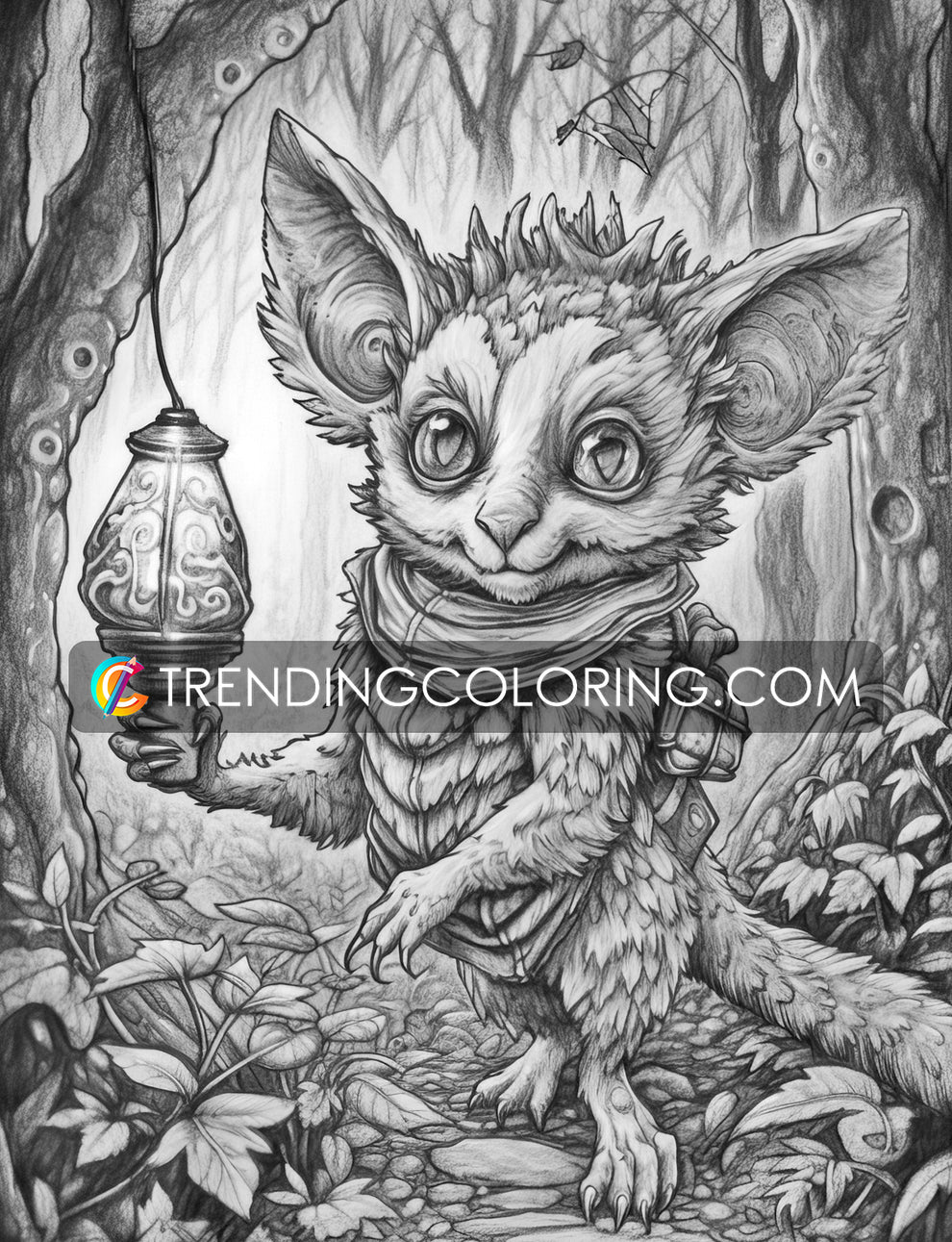 25 Adorable Creepy Monsters Grayscale Coloring Pages - Instant Downloa ...