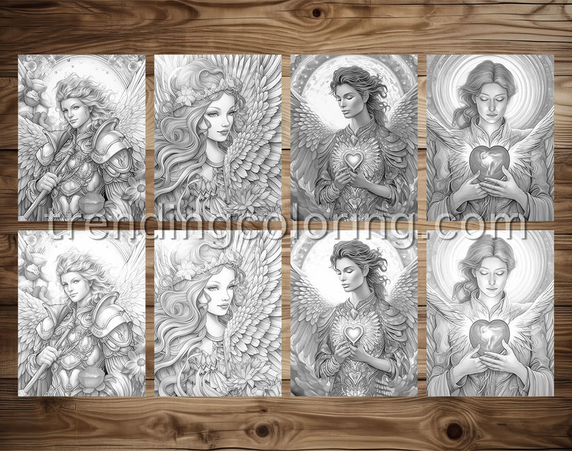 25 Archangels of God Grayscale Coloring Pages - Instant Download - Pri ...