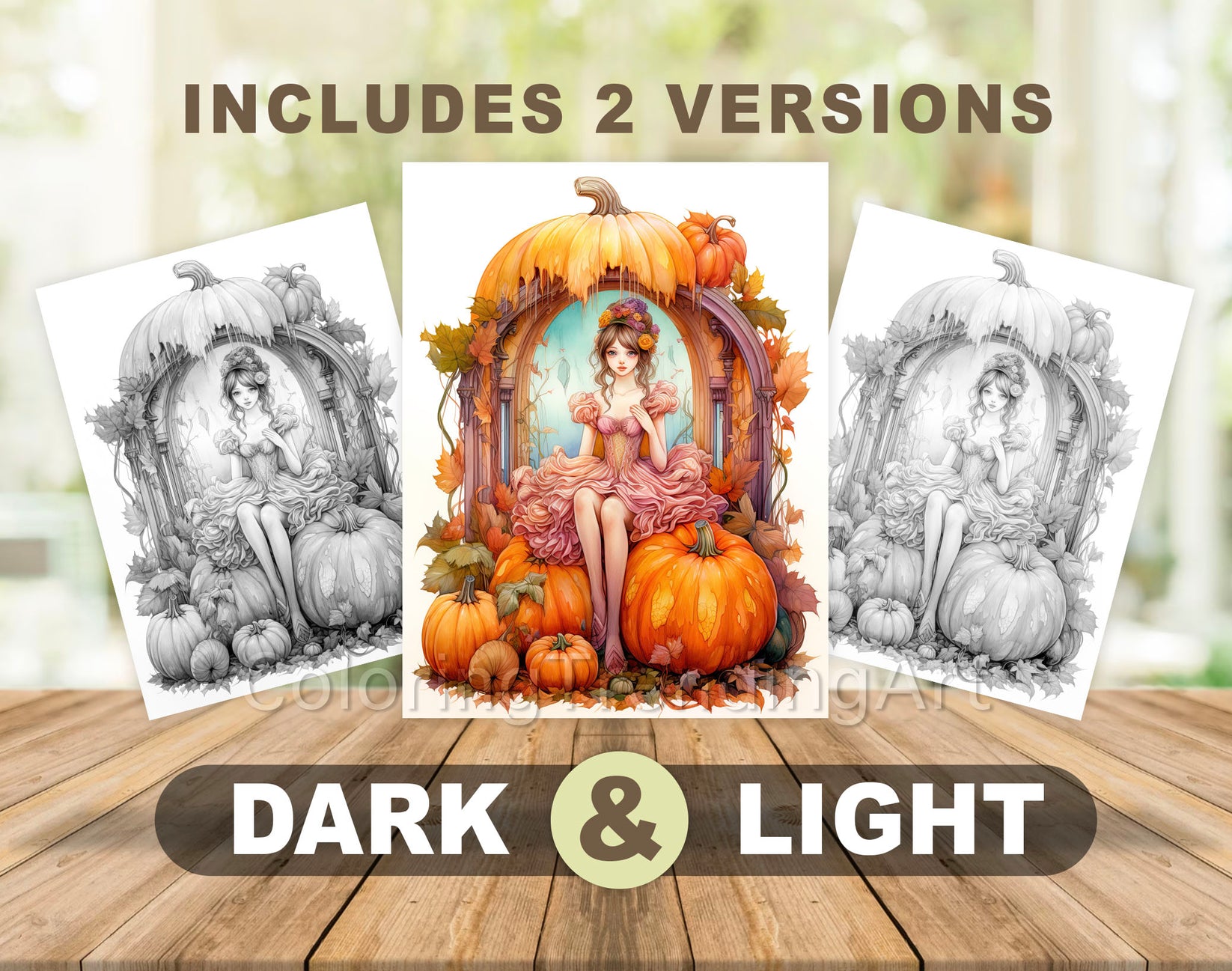 25 Pumpkin Fairy Grayscale Coloring Pages - Halloween Coloring - Insta ...