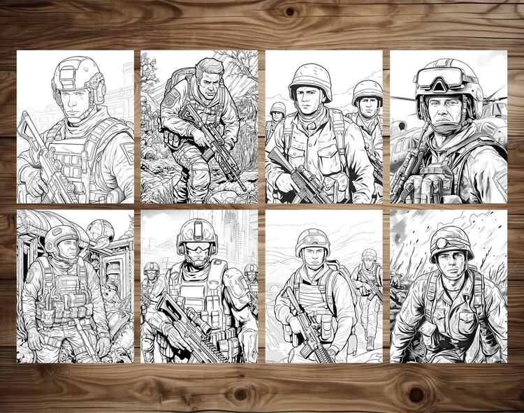 50 Soldier On The Battlefield Coloring Pages - Instant Download - Prin ...