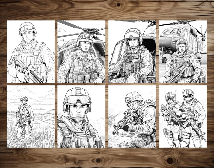 50 Soldier On The Battlefield Coloring Pages - Instant Download - Prin ...