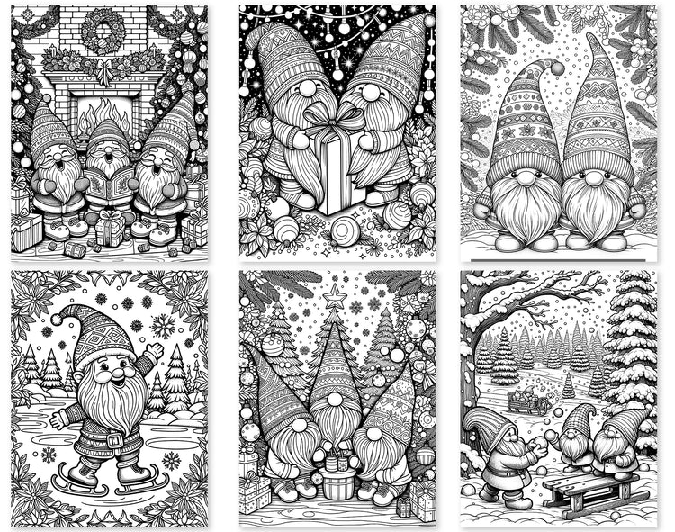 50 Christmas Gnomes Coloring Pages - Instant Download - Printable ...