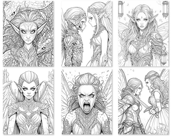 50 Dark Fairy Coloring Pages - Instant Download - Printable – Trending ...