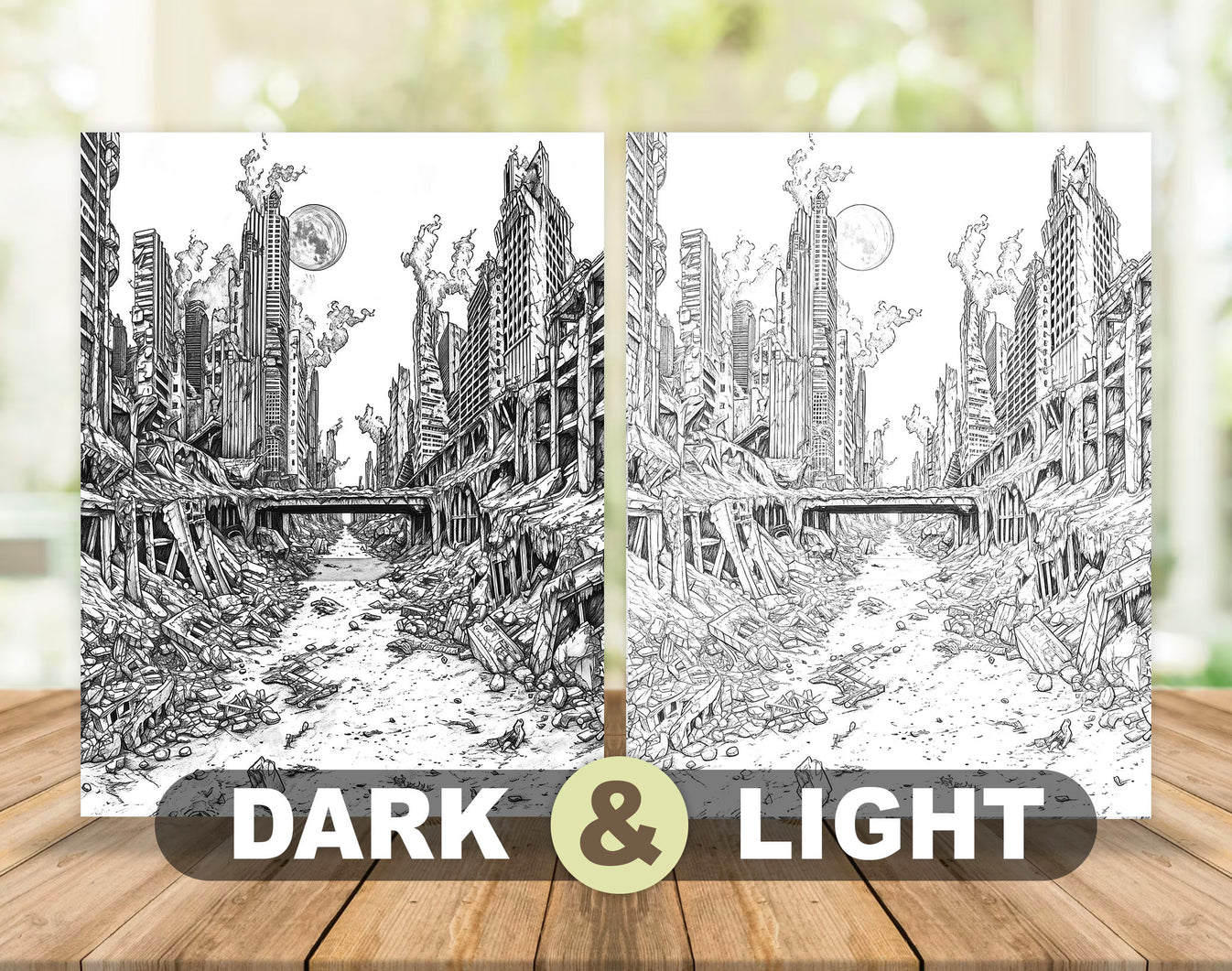 50 Doomsday Grayscale Coloring Pages - Instant Download - Printable PD ...