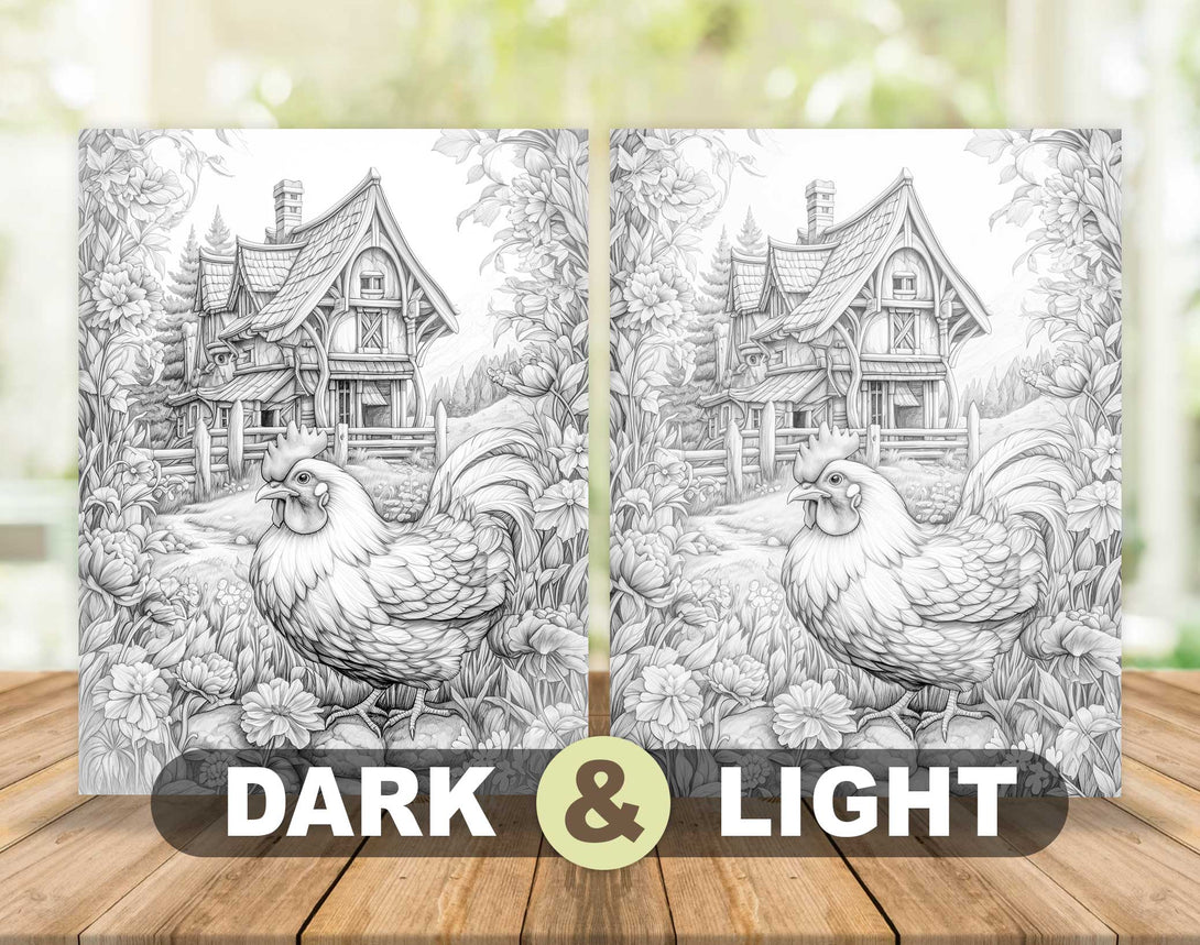 50 Peaceful Life Of Animal Grayscale Coloring Pages - Instant Download ...