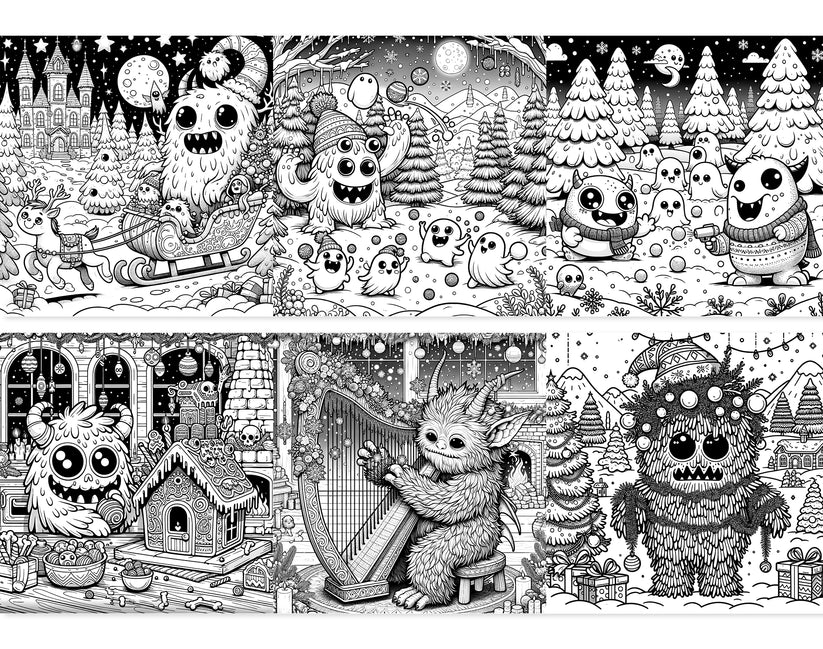 55 Adorable Creepy Christmas Monsters Coloring Pages - Instant Downloa ...