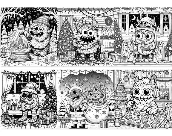 55 Adorable Creepy Christmas Monsters Coloring Pages - Instant Downloa ...