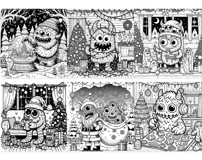 55 Adorable Creepy Christmas Monsters Coloring Pages - Instant Downloa ...