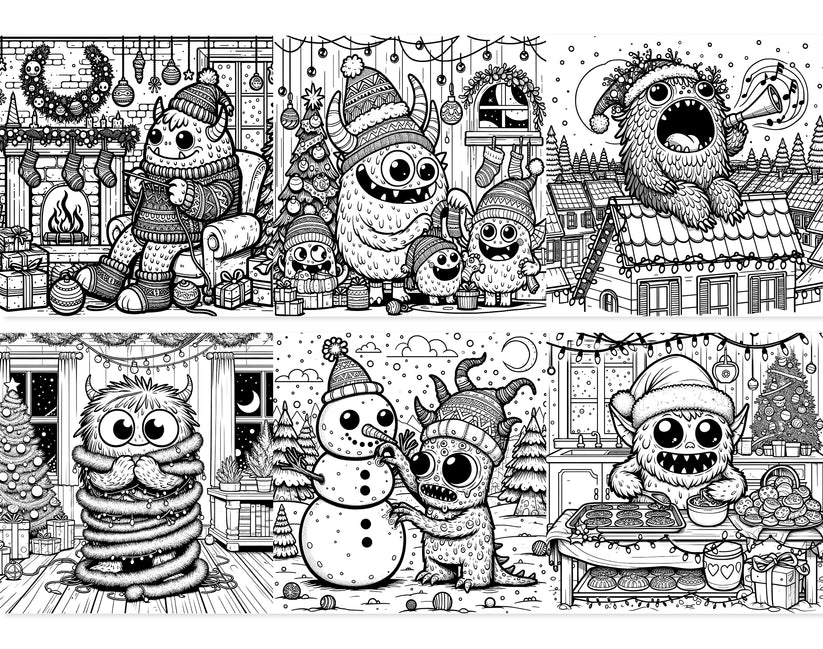55 Adorable Creepy Christmas Monsters Coloring Pages - Instant Downloa ...