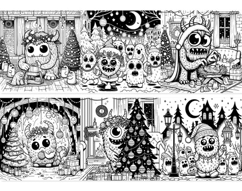55 Adorable Creepy Christmas Monsters Coloring Pages - Instant Downloa ...