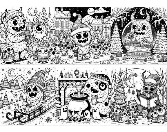 55 Adorable Creepy Christmas Monsters Coloring Pages - Instant Downloa ...