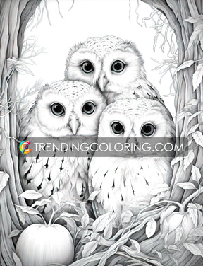 50 Autumn Critters Grayscale Coloring Pages - Instant Download - Print ...