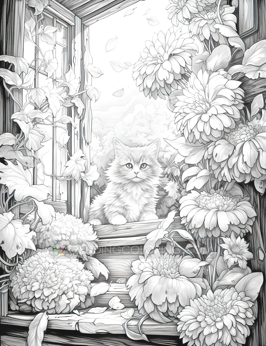 101 Autumn Theme Special Collection Grayscale Coloring Pages - Instant ...