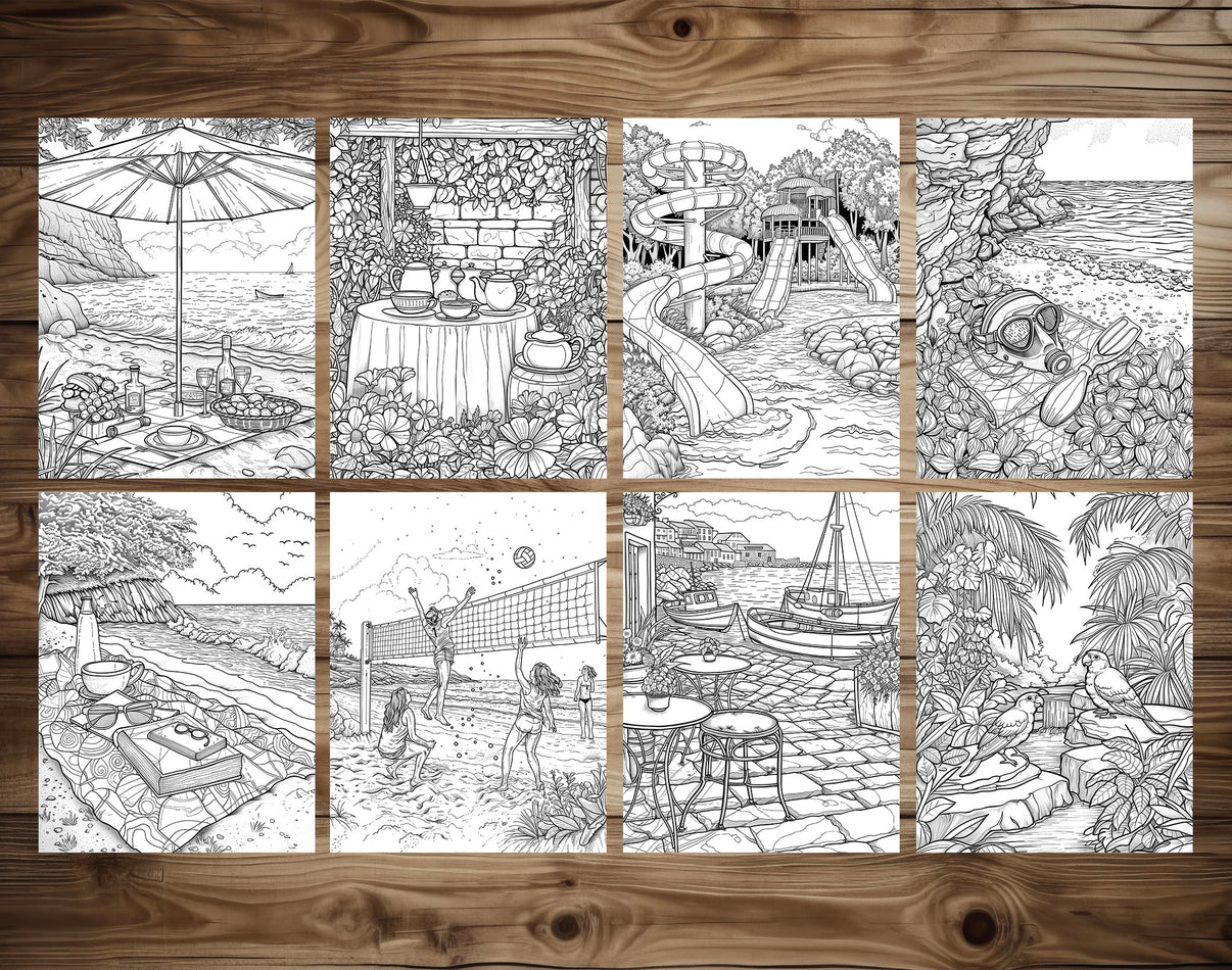 101 Chill Vibes Summer Relaxation Coloring Pages - Instant Download ...