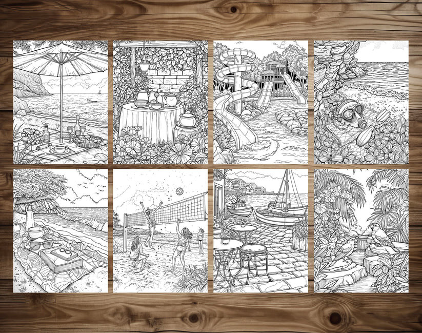 101 Chill Vibes Summer Relaxation Coloring Pages - Instant Download ...