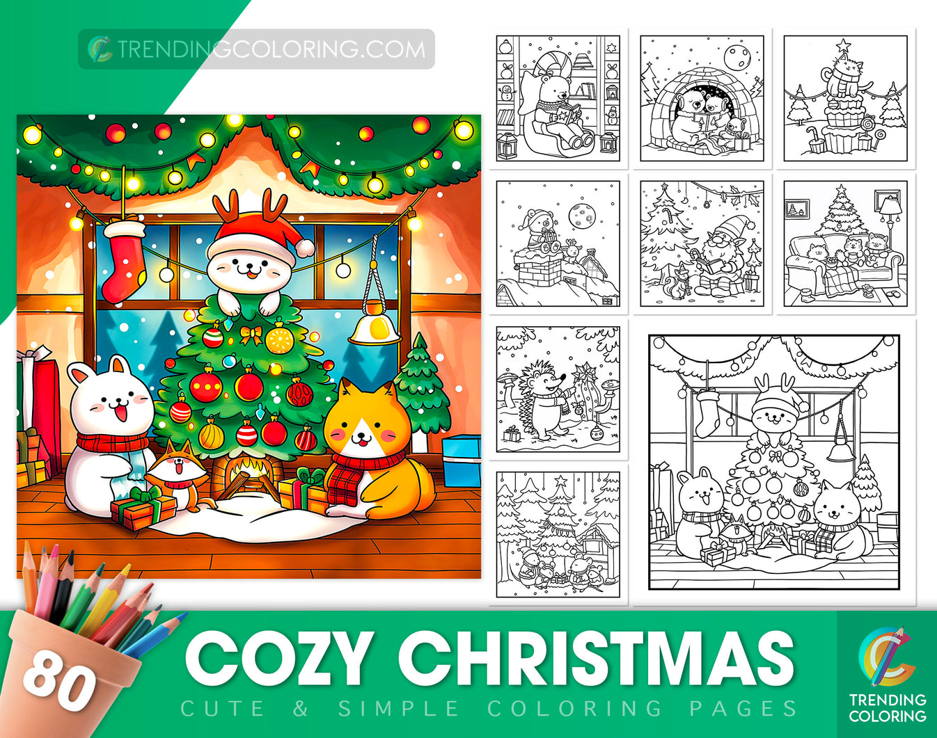 80 Cozy Christmas Cute & Simple Coloring Pages – Trending Coloring