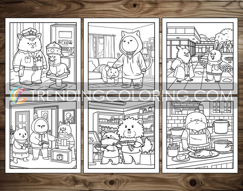 30 Cozy Crime Scenes 1 Cute and Simple Coloring Pages - PDF Download ...