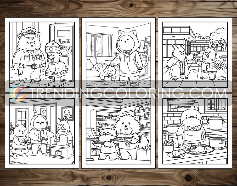 30 Cozy Crime Scenes 1 Cute and Simple Coloring Pages - PDF Download ...