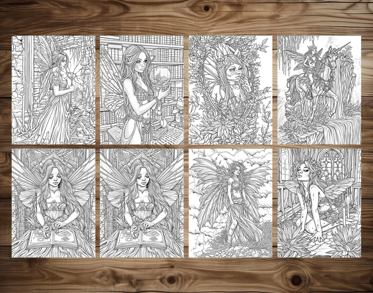 60 Dark Fairies 2 Coloring Pages - Instant Download - Printable PDF ...