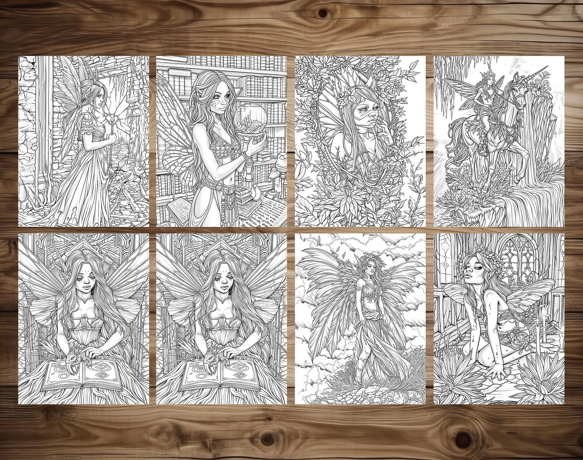 60 Dark Fairies 2 Coloring Pages - Instant Download - Printable PDF ...