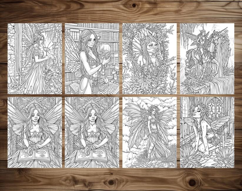 60 Dark Fairies 2 Coloring Pages - Instant Download - Printable PDF ...