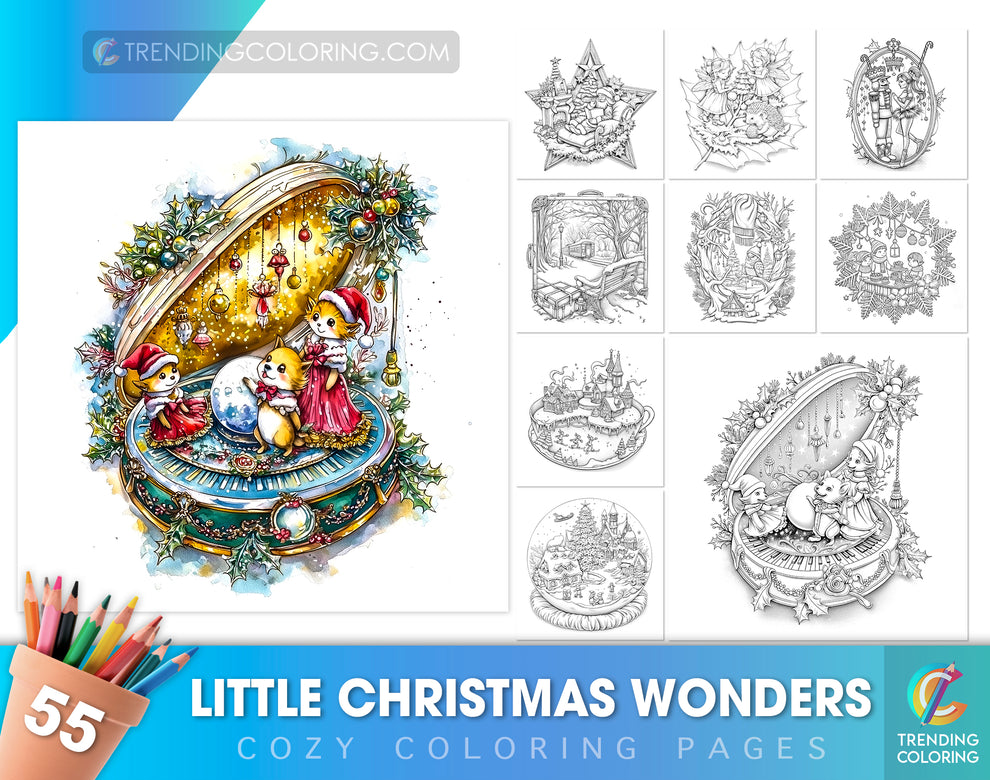 55 Little Christmas Wonders Cozy Coloring Pages – Trending Coloring