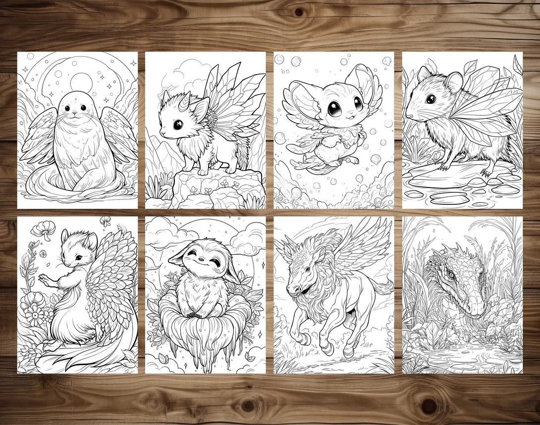 70 Fairy Animal Coloring Pages - Instant Download - Printable ...