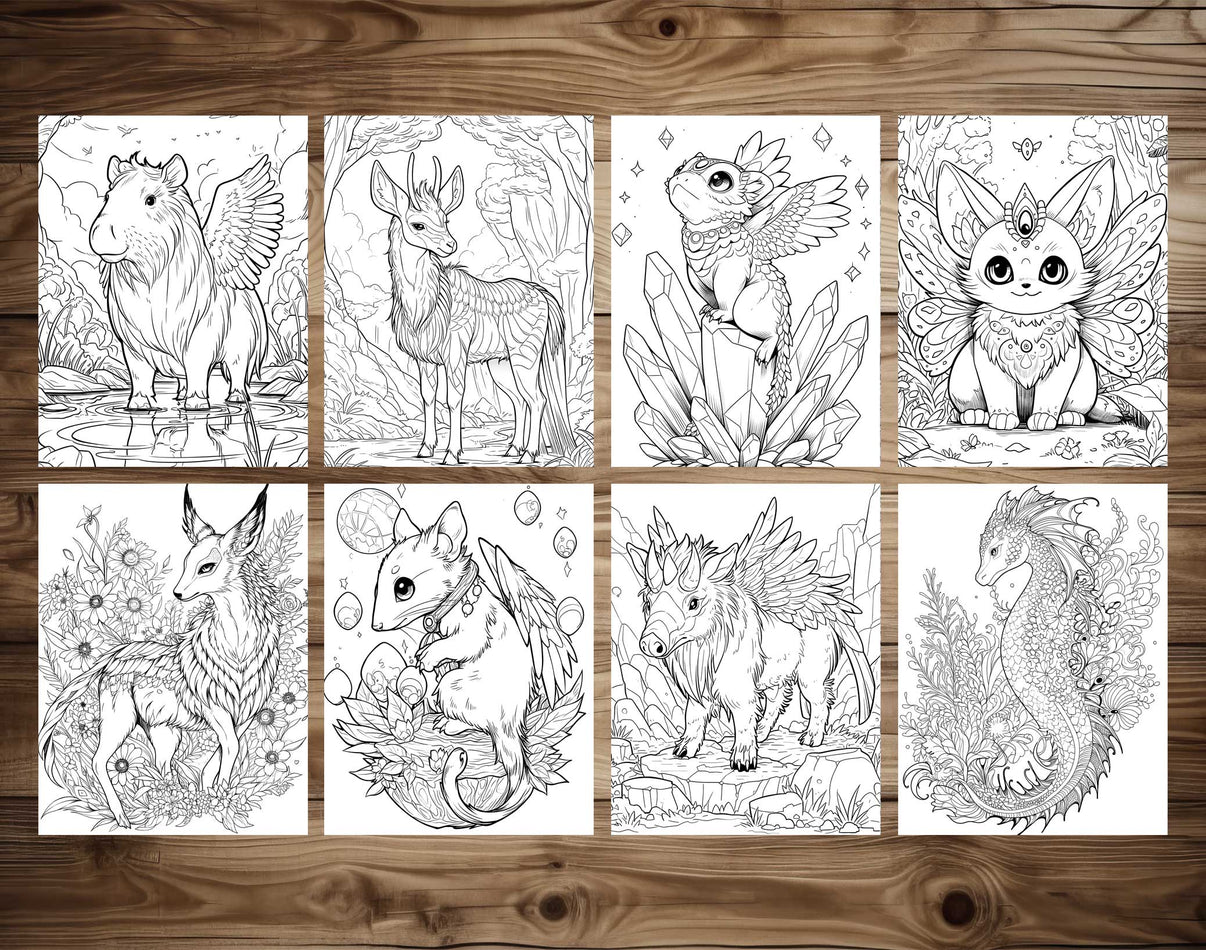 70 Fairy Animal Coloring Pages - Instant Download - Printable PDF ...