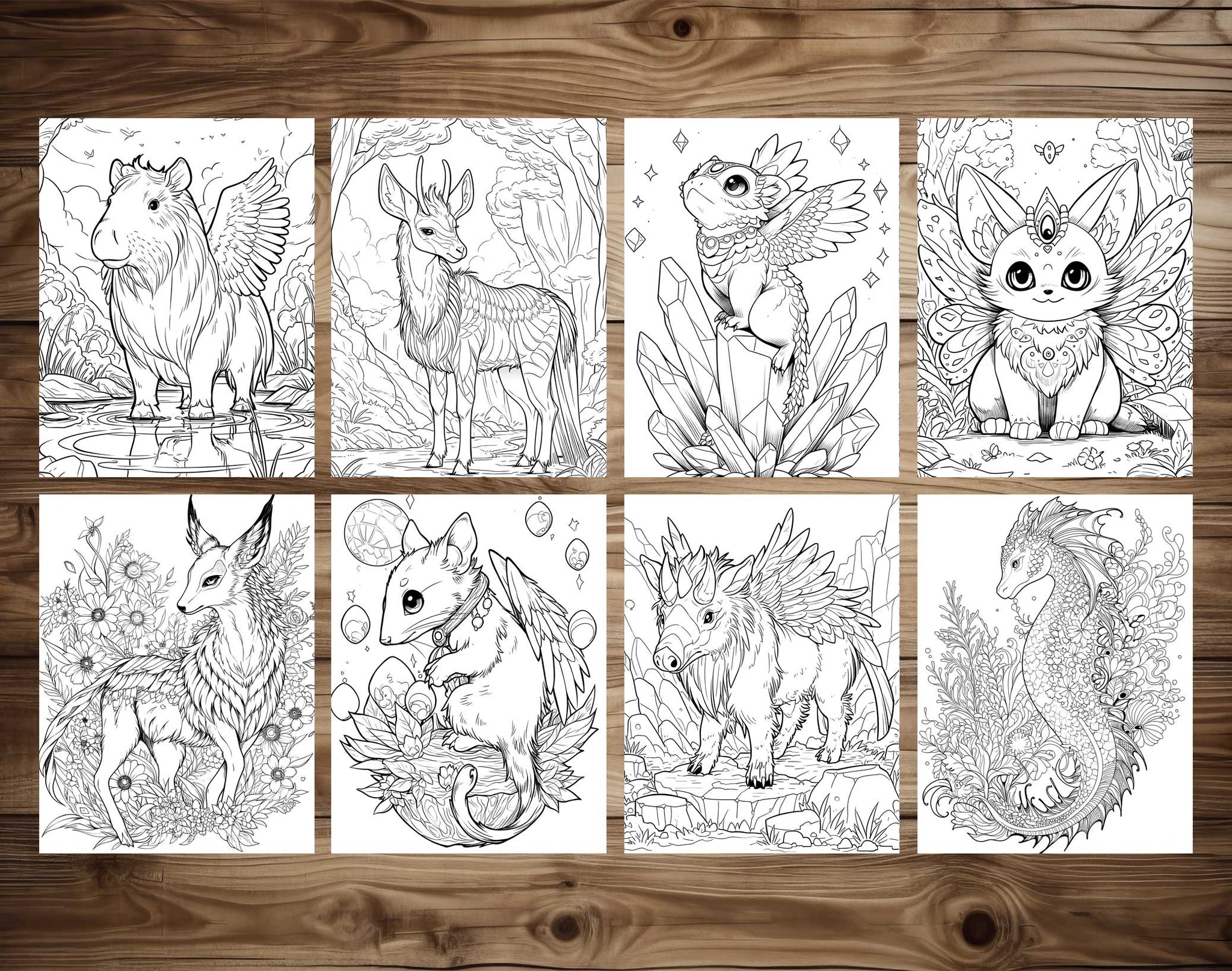 70 Fairy Animal Coloring Pages - Instant Download - Printable ...