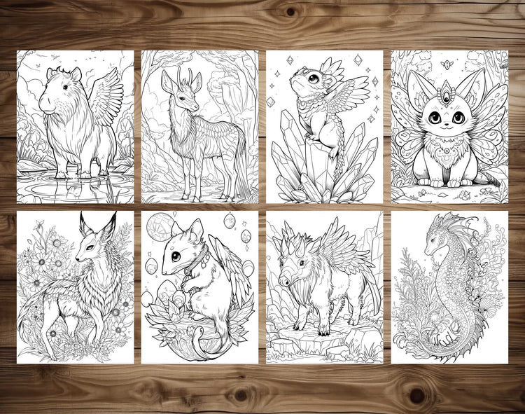 70 Fairy Animal Coloring Pages - Instant Download - Printable ...