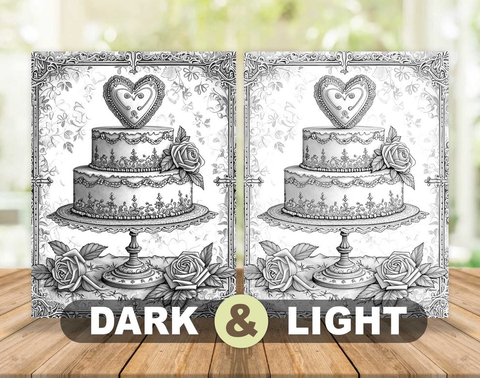 50 Valentine Vintage Object Grayscale Coloring Pages - Instant Downloa ...