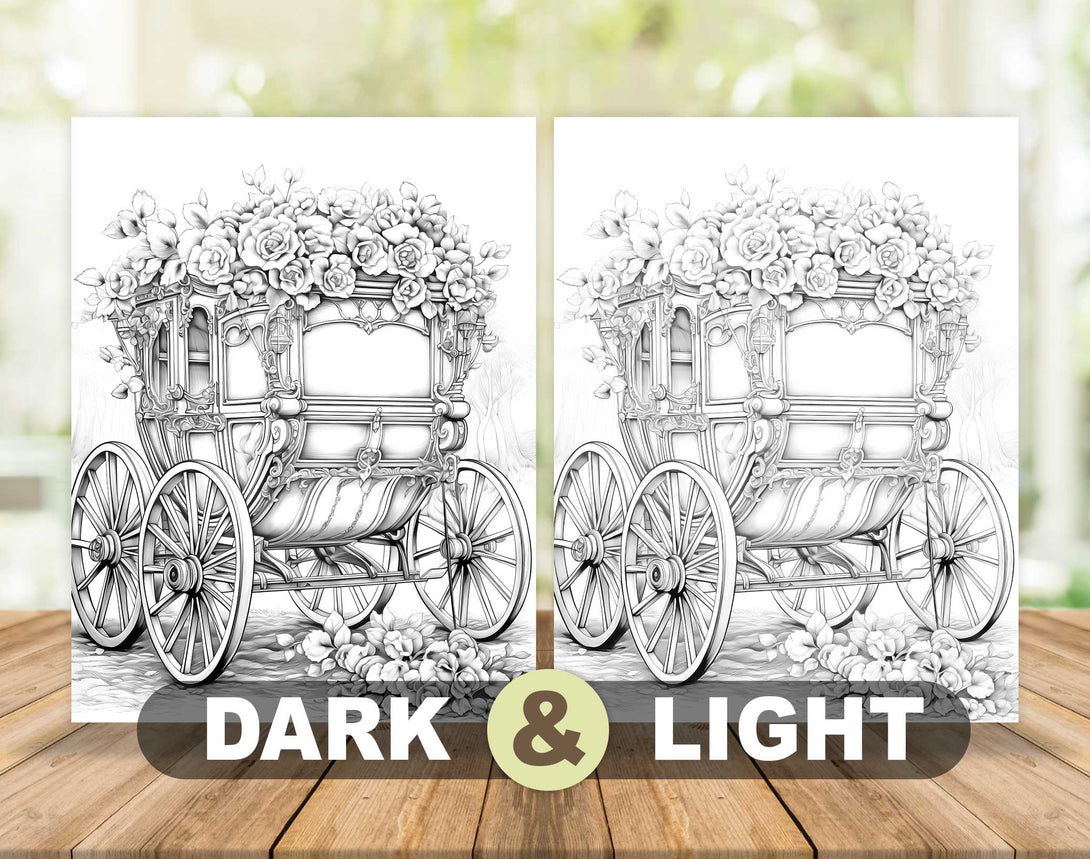 50 Vintage Spring Object Grayscale Coloring Pages - Instant Download ...