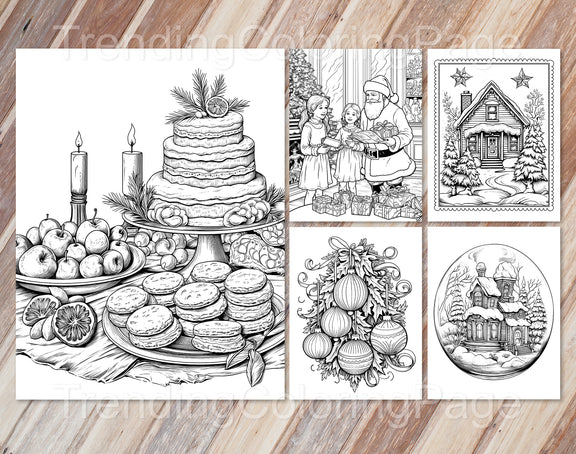 50 Vintage Christmas Coloring Pages - Instant Download - Printable ...