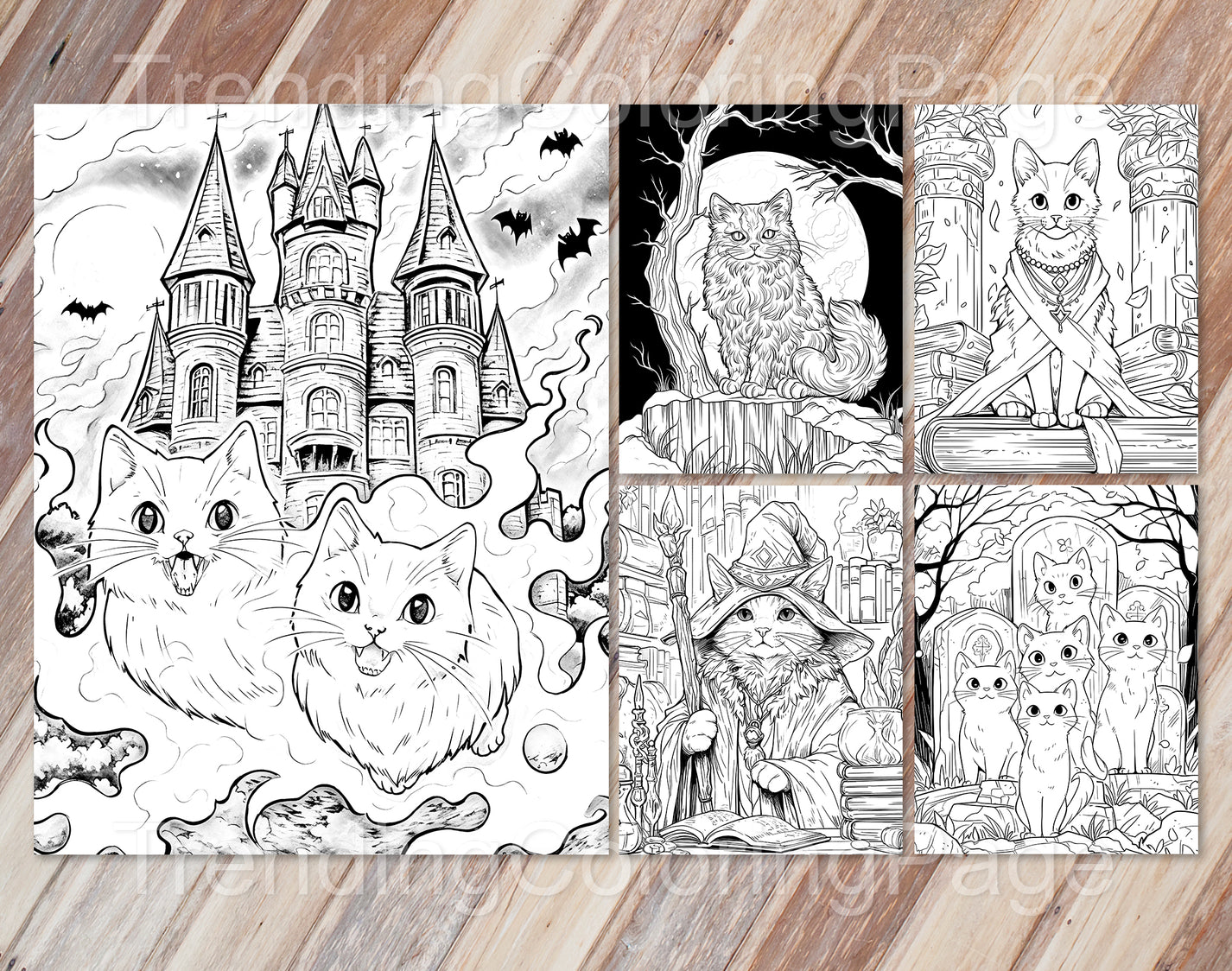 25 Meowloween Coloring Pages - Halloween Coloring - Instant Download ...