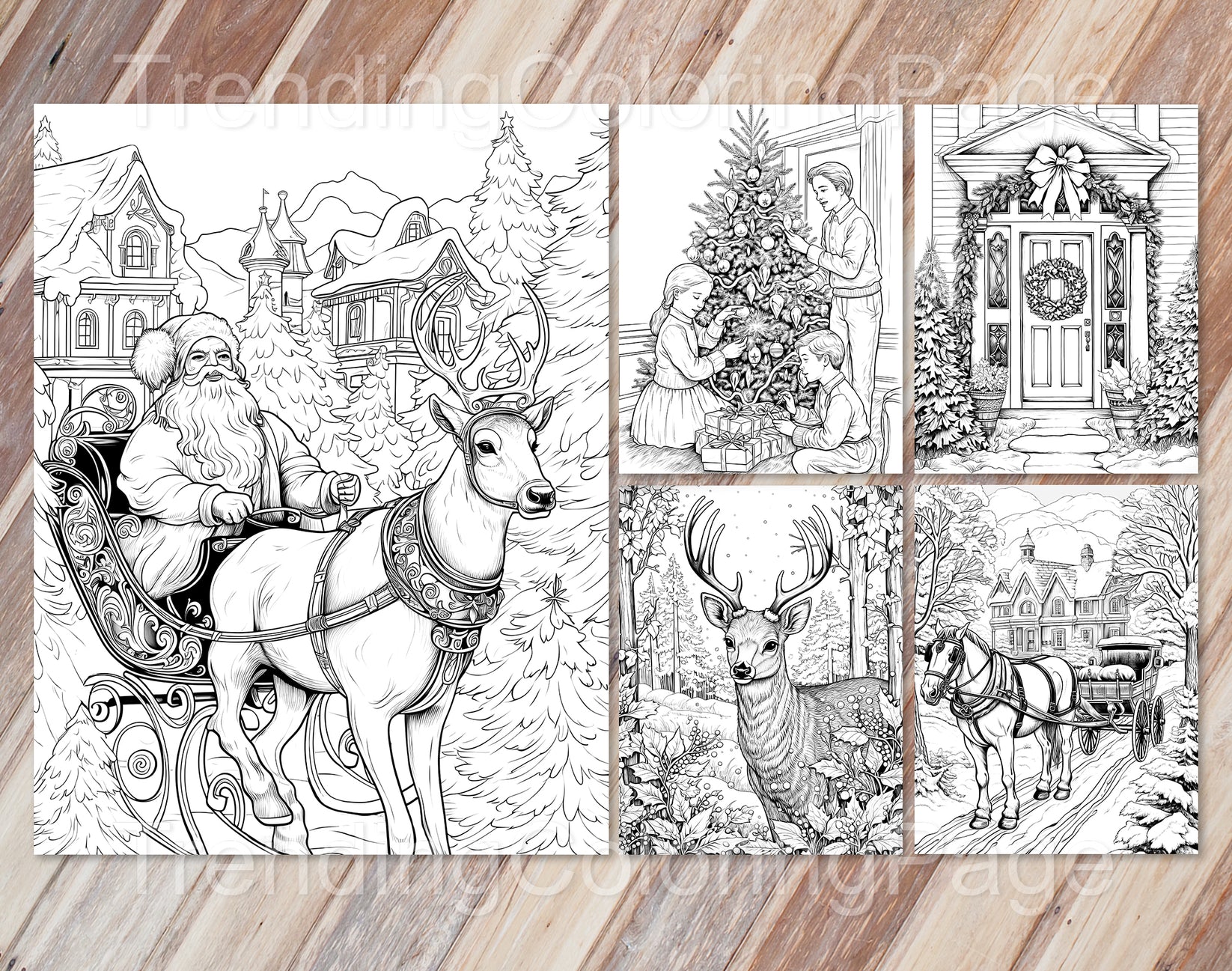 50 Vintage Christmas Coloring Pages - Instant Download - Printable PDF ...
