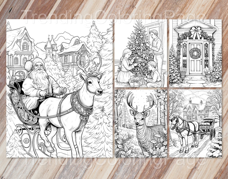 50 Vintage Christmas Coloring Pages - Instant Download - Printable ...