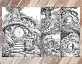 50 Mystical Woodland Retreat Grayscale Coloring Pages- Instant Downloa ...