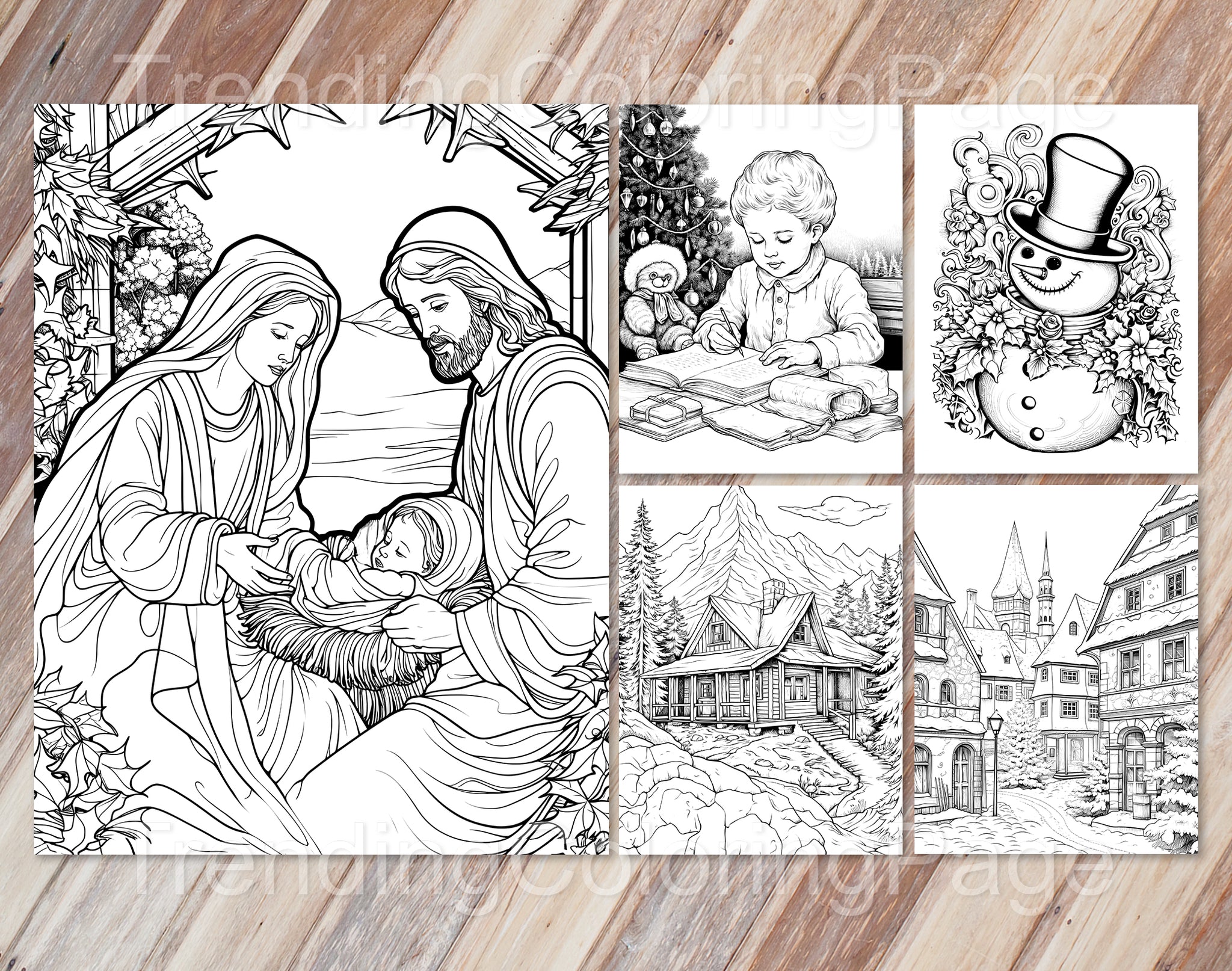 50 Vintage Christmas Coloring Pages - Instant Download - Printable ...
