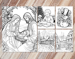 50 Vintage Christmas Coloring Pages - Instant Download - Printable PDF ...