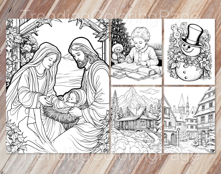 50 Vintage Christmas Coloring Pages - Instant Download - Printable ...