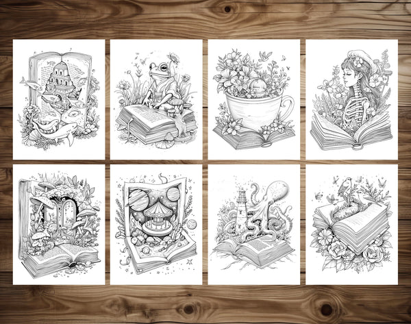 101 Open Magic Book Coloring Pages - Instant Download - Printable PDF ...